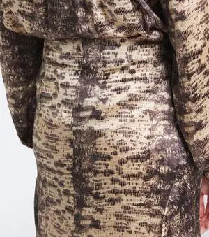Isabel Marant Étoile Laren Snake-print Silk Satin Midi Skirt