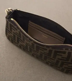 Fendi Tube Ff Zucca Pouch With Strap