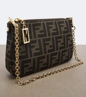 Fendi Tube Ff Zucca Pouch With Strap