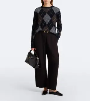 LISA YANG Azaria Cashmere Barrel-leg Pants - Brown