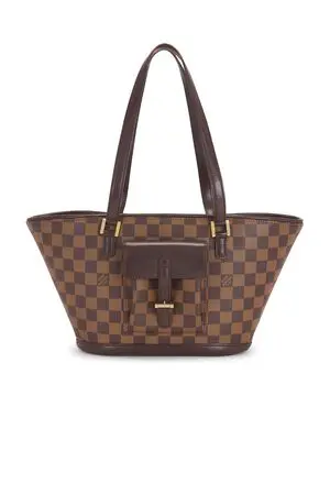 LOUIS VUITTON Damier Ebene Manosque Pm Tote Bag - Brown