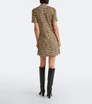 Rixo Kylie Leopard-print Wool Sweater Dress