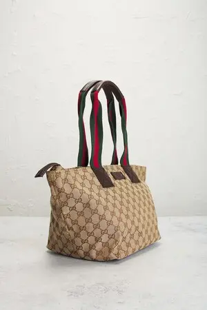 Gucci Web Bucket Tote Bag