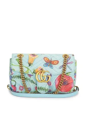 Gucci X Unskilled Worker Gg Marmont Shoulder Bag - Blue