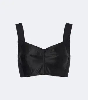 Dolce & Gabbana Satin Bra Top - Black
