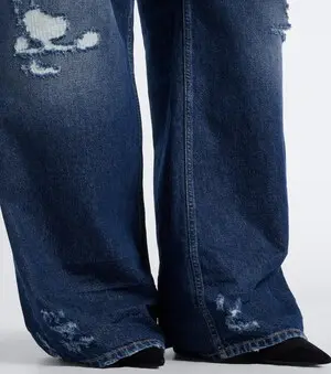Dolce & Gabbana Distressed Oversized Wide-leg Jeans