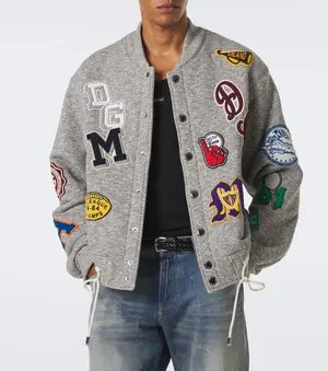 Dolce & Gabbana Patch-appliqué Cotton Varsity Jacket