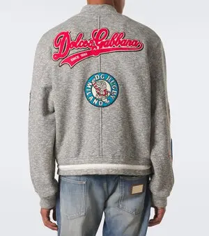 Dolce & Gabbana Patch-appliqué Cotton Varsity Jacket