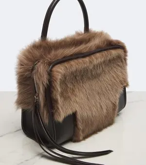 Loewe Amazona 180 Medium Shearling Top-handle Bag