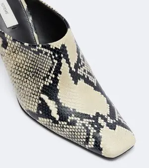 TOTEME Snake-effect Leather Mules