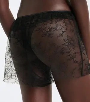 Khaite Tilly Sheer Lace Shorts