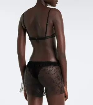 Khaite Tilly Sheer Lace Shorts