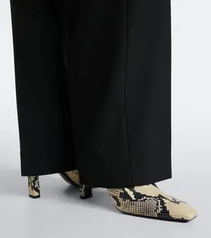 TOTEME Snake-effect Leather Ankle Boots