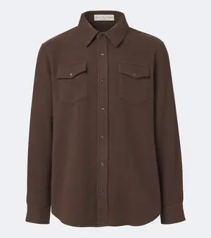 GOD'S TRUE CASHMERE Cashmere Shirt With Amethysts - Brown