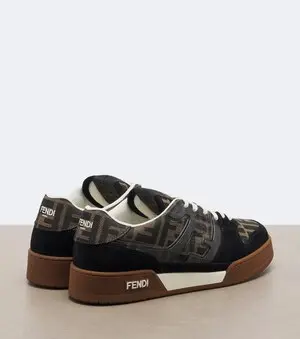 Fendi Match Jacquard Suede-trimmed Sneakers