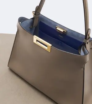 Fendi Way Medium Leather Shoulder Bag - Beige