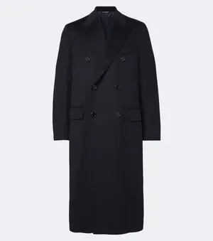 Dolce & Gabbana Double-breasted Virgin Wool Crêpe Coat - Blue