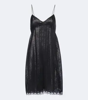 TOM FORD Embellished Lace-trimmed Silk-blend Minidress - Black