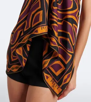 Emilio Pucci Labirinto Silk Twill Halterneck Top
