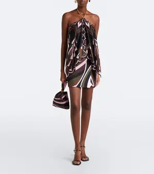Emilio Pucci Iride Silk Twill Wrap Skirt