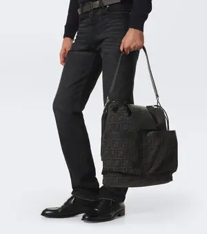 Fendi Strike Ff Zucca Leather-trimmed Backpack