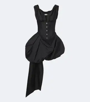 Staud Fabianne Silk Corset Dress - Black