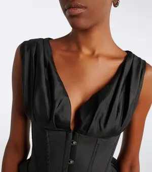 Staud Fabianne Silk Corset Dress