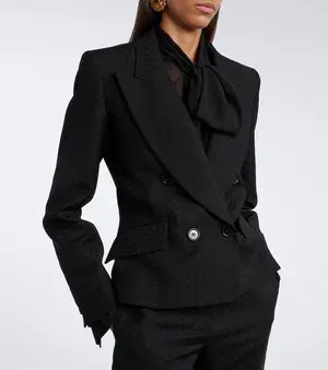 Nina Ricci Jacquard Wool-blend Double-breasted Blazer