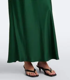 Rixo Lysandra Lace-trimmed Satin Midi Dress