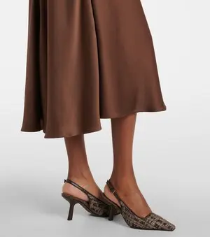 Brunello Cucinelli Monili Satin Midi Dress