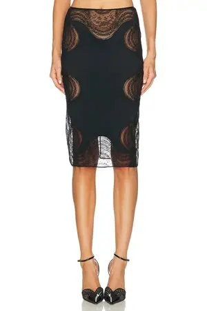 TOM FORD Lace-encrusted Pencil Skirt - Black