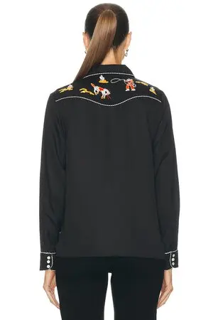 BODE Checkers Western Shirt In Black