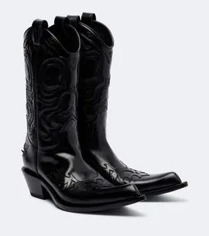 Acne Studios Bouni Leather Cowboy Boots - Black