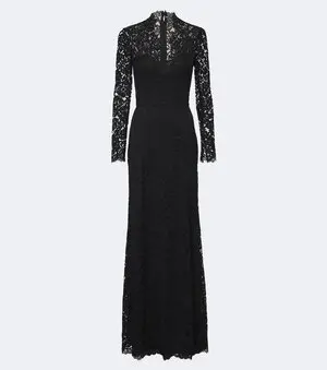 Monique Lhuillier Lace Cotton-blend Bustier Gown - Black