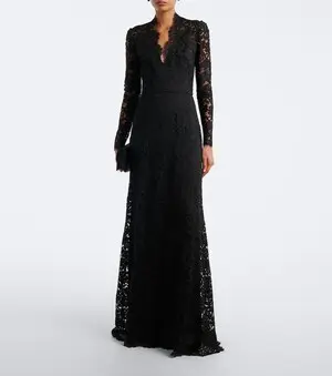 Monique Lhuillier Lace Cotton-blend Bustier Gown