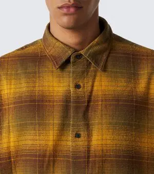 A.PRESSE Checked Cotton And Silk Twill Shirt - Yellow