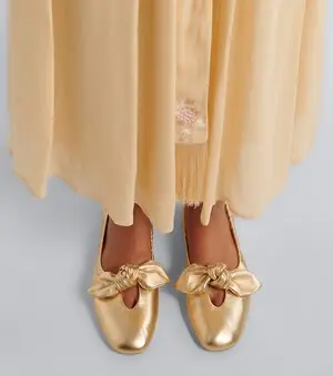 Zimmermann Carousel Metallic Leather Ballet Flats