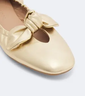 Zimmermann Carousel Metallic Leather Ballet Flats