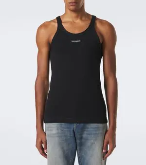Dolce & Gabbana Logo Ribbed-knit Cotton Tank Top