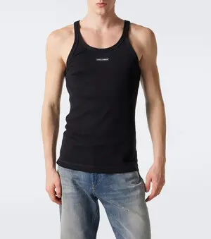 Dolce & Gabbana Logo Ribbed-knit Cotton Tank Top