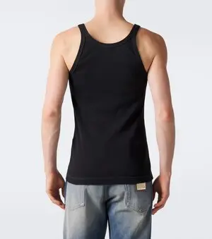 Dolce & Gabbana Logo Ribbed-knit Cotton Tank Top