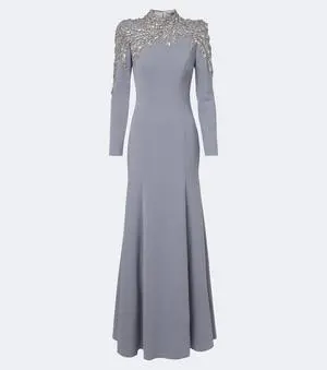 Jenny Packham Viper Crystal-embellished Gown - Grey