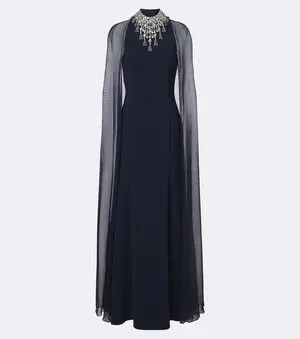 Jenny Packham Kalypto Crystal-embellished Gown - Blue