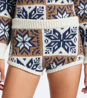 Magda Butrym Jacquard Wool And Cashmere Shorts