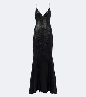 TOM FORD Embellished Silk-blend Gown - Black