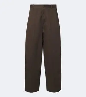 LEMAIRE Twill Barrel-leg Pants - Brown
