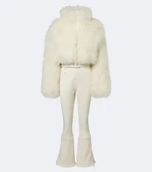 Cordova Nozawa Belted Shearling-trimmed Ski Suit - White