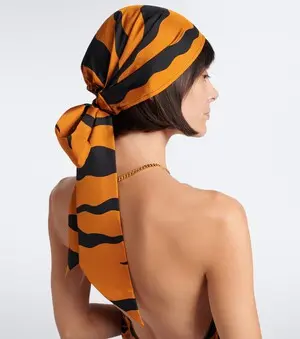 Emilio Pucci Fiamme Silk Twill Head Wrap
