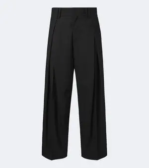 Dolce & Gabbana Pleated Wool Wide-leg Pants - Black
