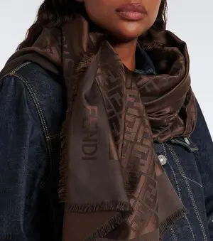 Fendi Ff Silk And Wool Shawl